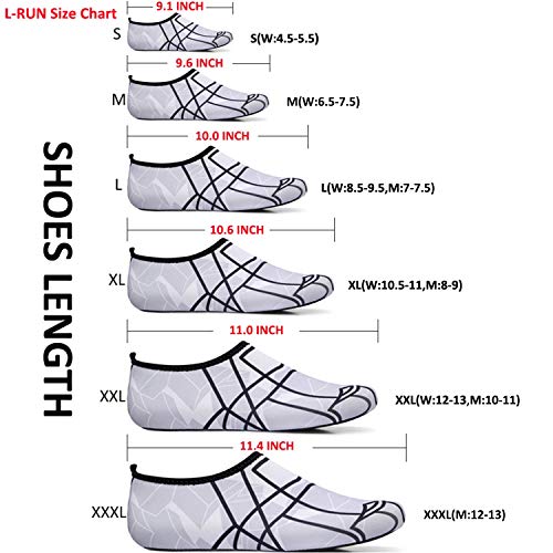 L-RUN Womens Classic Barefoot Water Sports Skin Shoes Black L(W:8.5-9.5,M:7-7.5)=EU39-40