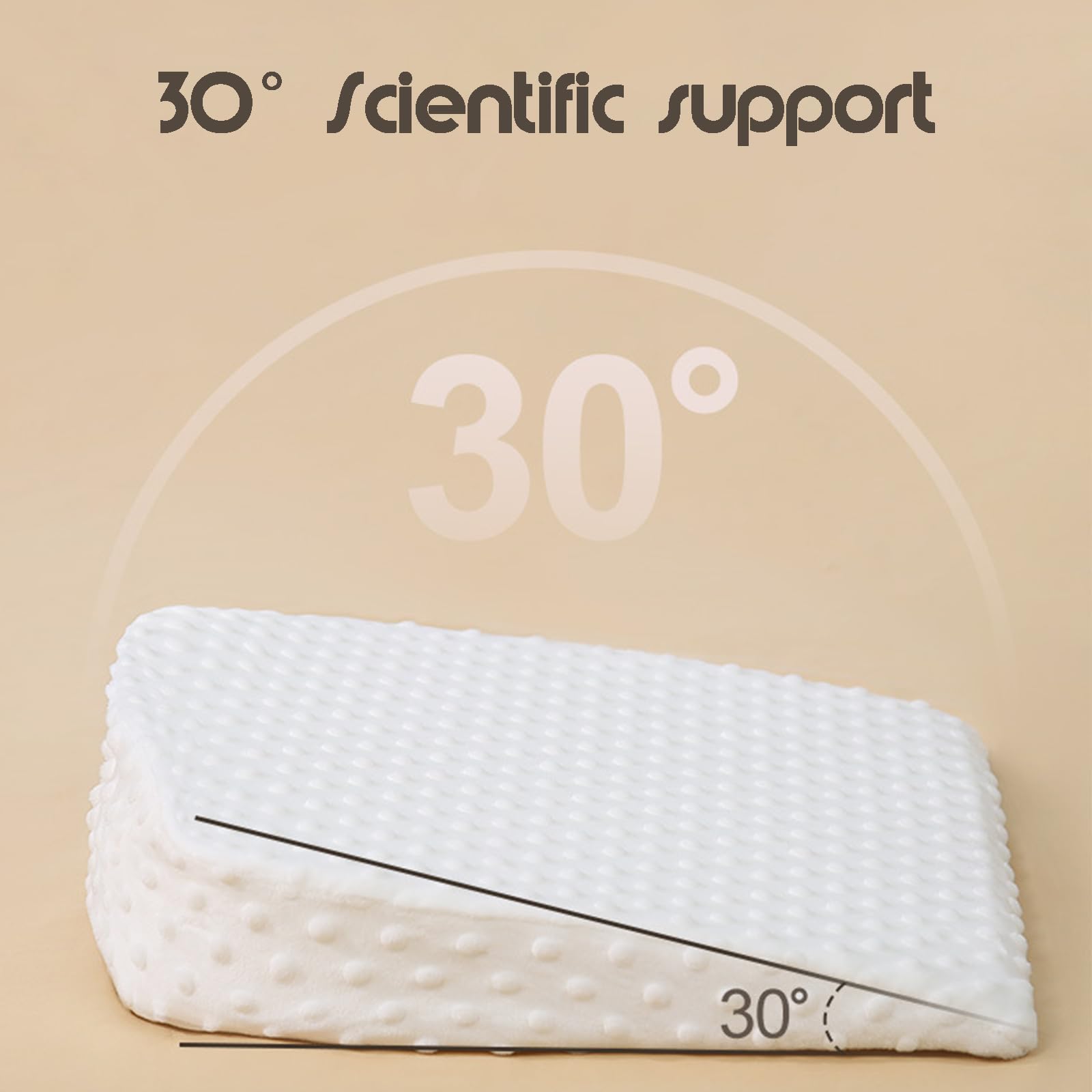 Portable Memory Foam Wedge Pillow,Soft and Cozy Anti-Spit Milk Reflux Pillow,Breathable Bedding Set for Small Boys and Girls Sleeping Pillow(Pink,48cm*38cm)