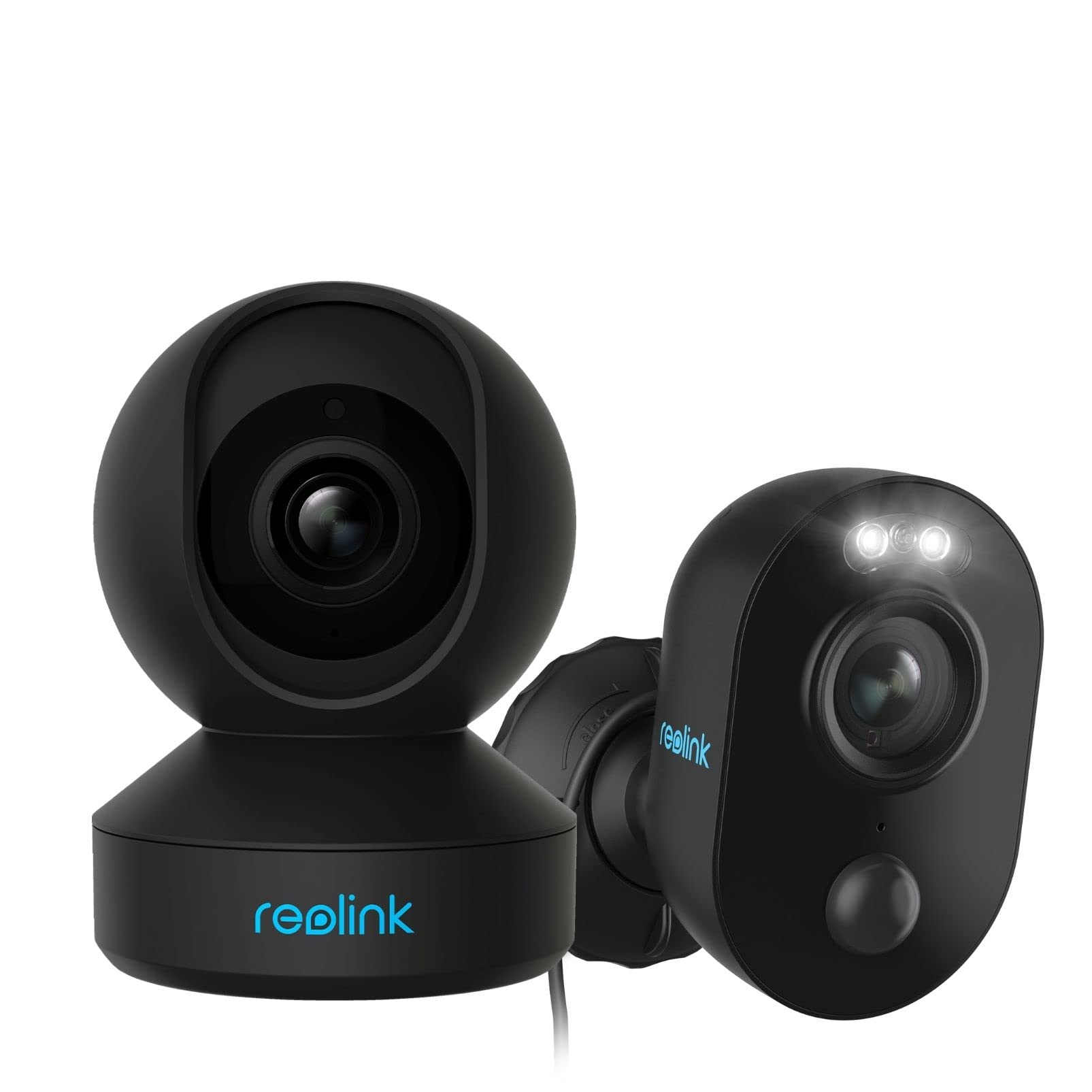 REOLINK 4MP PTZ Indoor Camera Bundle with 1080p Outdoor Spotlight Camera, Plug-in WiFi Cameras for Home Security, Two-Way Talk, Micro SD Card Storage (Up to 128GB), E1 Pro Lumus