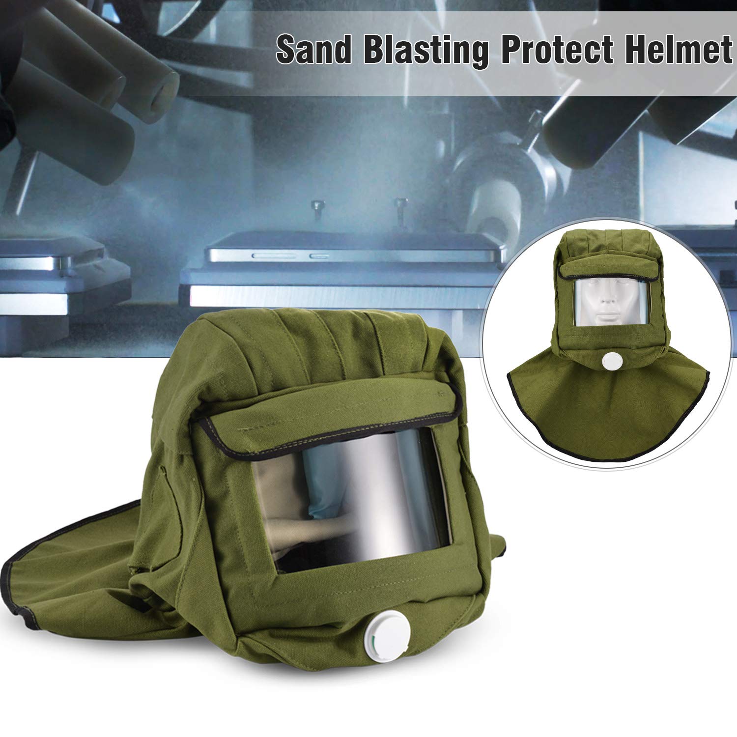 Holulo Sand Blasting Cap Shawl Cap Sandblaster Mask Anti-dust Hood Protective Gear Safety Mask