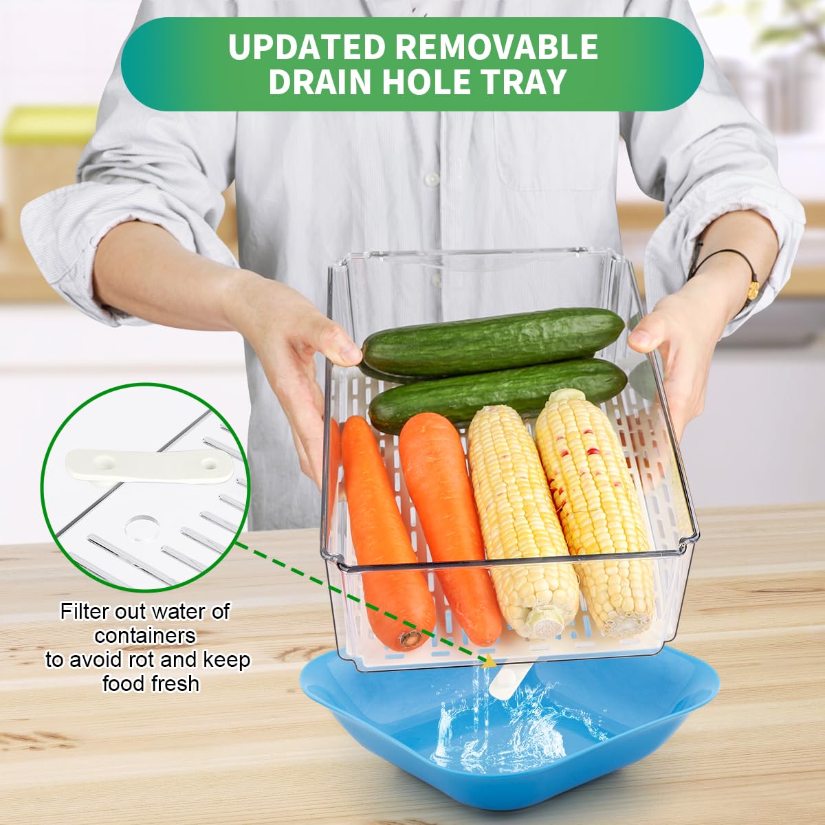jijoe Fridge Organizer with Egg Holder, 12 Packs Stackable Refrigerator Organizer Bins with Lids, BPA-Free Produce Fruit Storage Containers for Storage Clear for Food, Drinks, Vegetable Storage