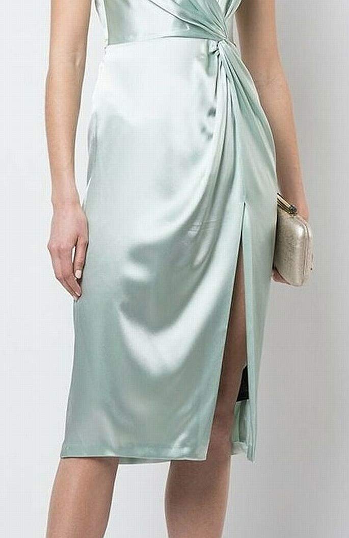 Jill Stuart Women's Dress Mint Sheath Satin Twist Front Green 2