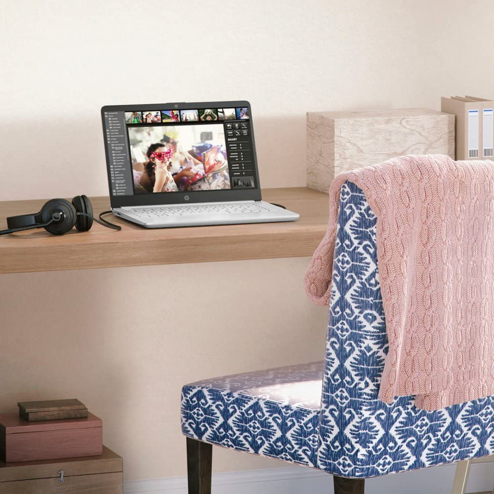 HP 2023 Newest 14 inch HD Laptop Computer, Intel Celeron N4000 up to 2.6 GHz, 4GB DDR4, 64GB eMMC Storage, WiFi, Webcam, HDMI, Bluetooth, 1 Year Microsoft 365,Windows 11S, White +HubxcelCables