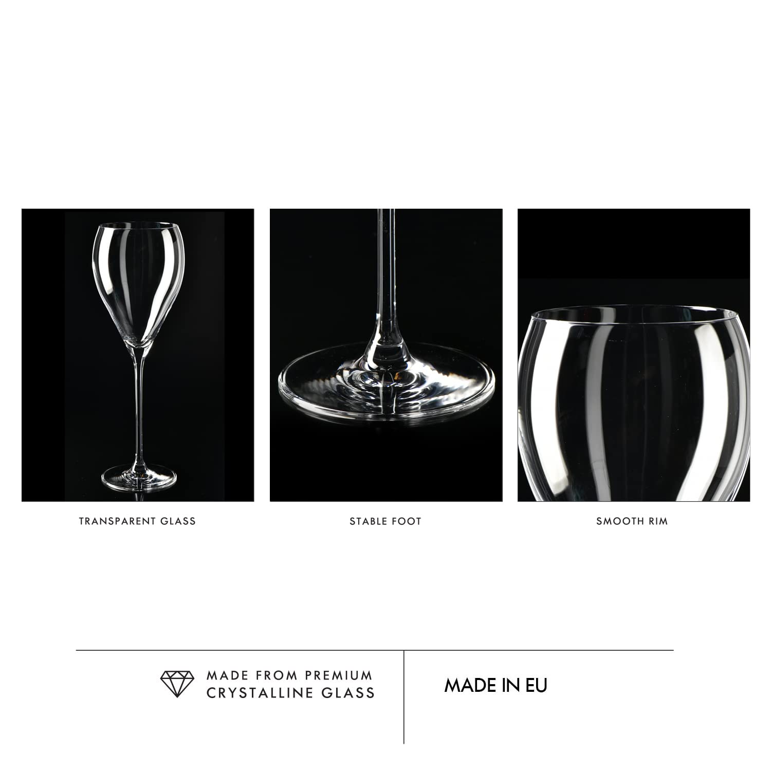 Krosno - Perla Red Wine Glasses 4 x 16.2 oz | Set of 4 | Wedding Gift | Dishwasher Safe | Crystalline Glass | Durable | Scratch Resistant | Gift Idea | Made in Europe