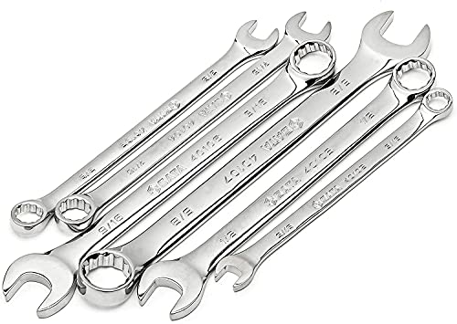 SATA 6-Piece Full-Polish SAE Combination Wrench Set with Offset Box Ends and an Easy-to-Carry Wrench Rack - ST09017SJ