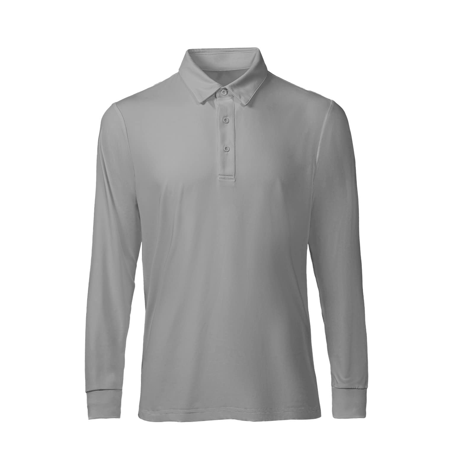Long Sleeve Polo Shirts for Men Dry Fit Performance Mens Tactical Golf Polo Quick Dry Moisture Wicking 3 Button Closure Black XL