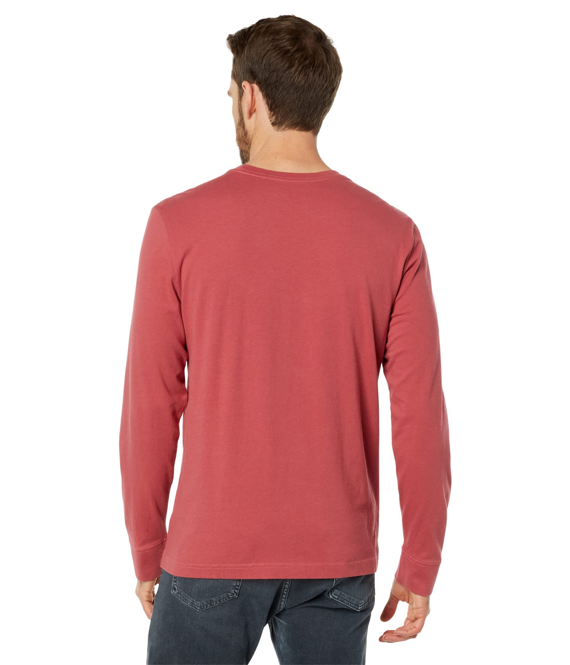 Life is Good LIG Vintage Wordmark Stacked Long Sleeve Crusher™ Tee Faded Red XL