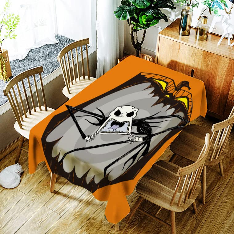 NUER Halloween Pumpkin Lantern Tablecloth Skull Pattern for Children Oxford Cloth Comfortable Waterproof Table Cloth Manteles A11 140x210cm