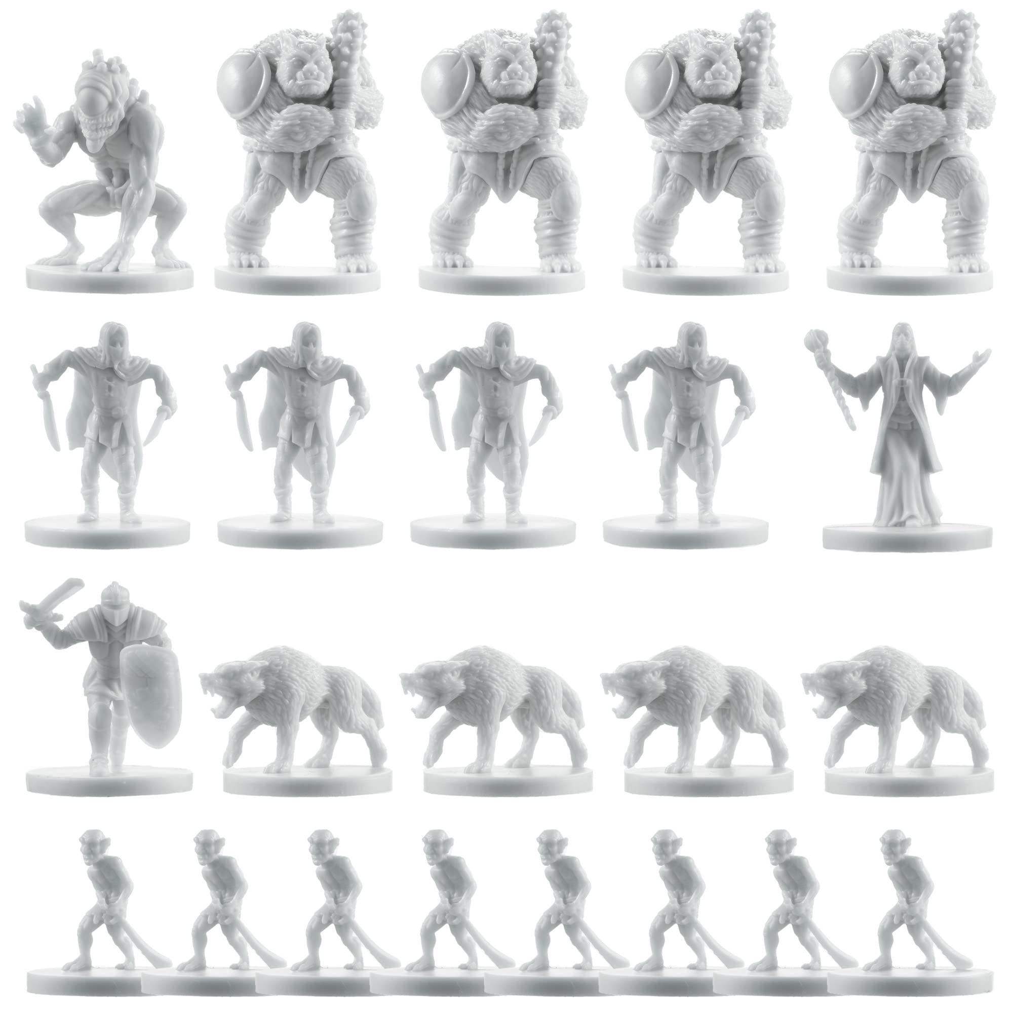 Master's Minions: Raiders of The Wilderland Tabletop Miniatures - 23 HD Unpainted Mini Figures - 25mm DND, Pathfinder, Fantasy RPG Bulk Minis - Unique Monsters + More from The 5e Starter Set Campaign