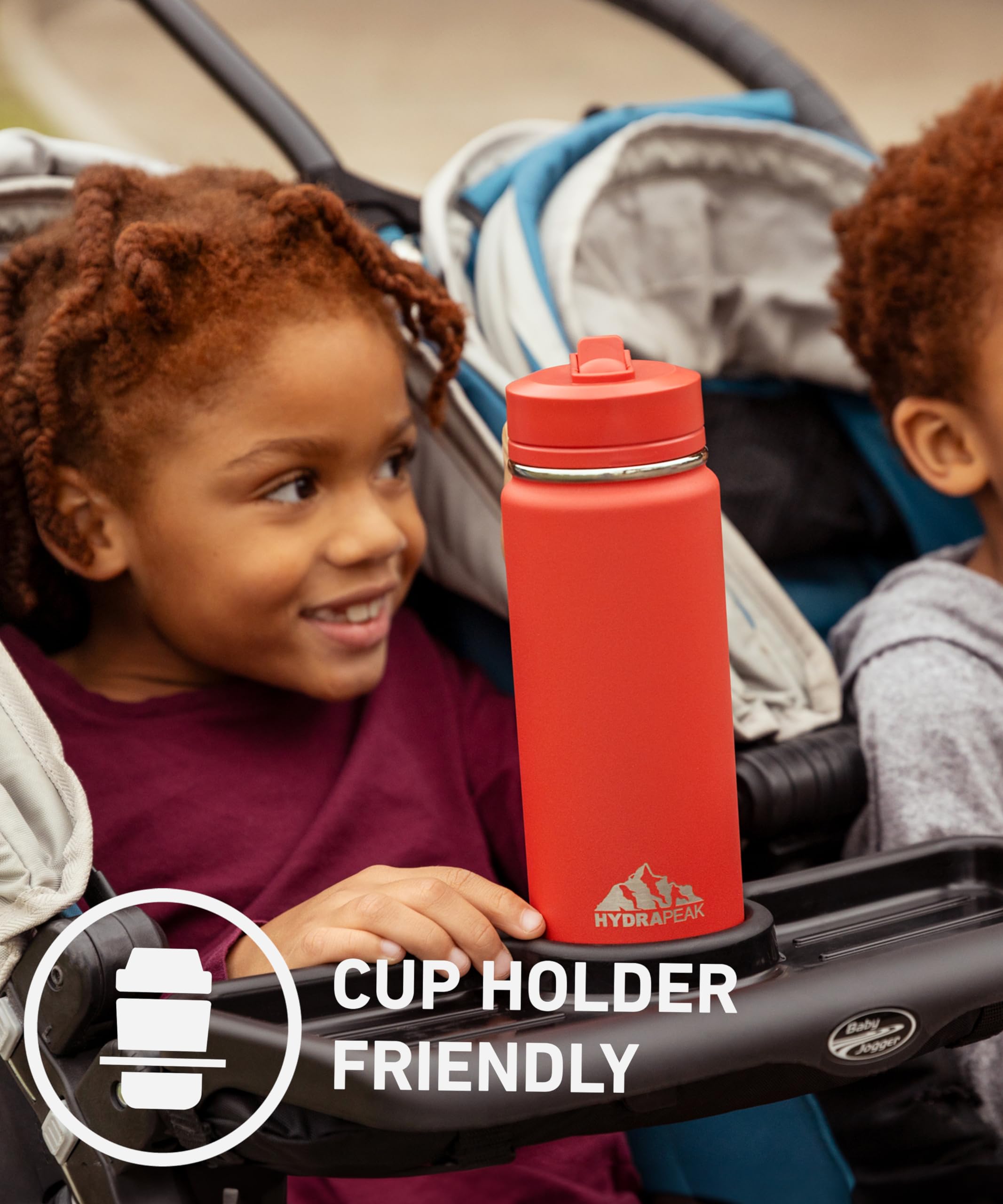 Hydrapeak Mini 20oz Kids Water Bottle with Straw Lid, Stainless Steel Double Wall Insulated Water Bottle for Kids | Leak-Proof and Spill-Proof Kids Water Bottle l Cold for 24 Hrs (Black Camouflage)
