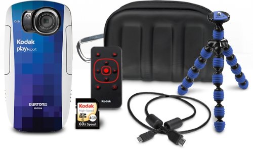 Kodak PlaySport (ZX5) Waterproof Pocket Video Camera Bundle (Includes Remote Control, Tripod, 4 GB Memory Card, HDMI Cable, and Camera Case) - Burton Bundle (2nd Generation)