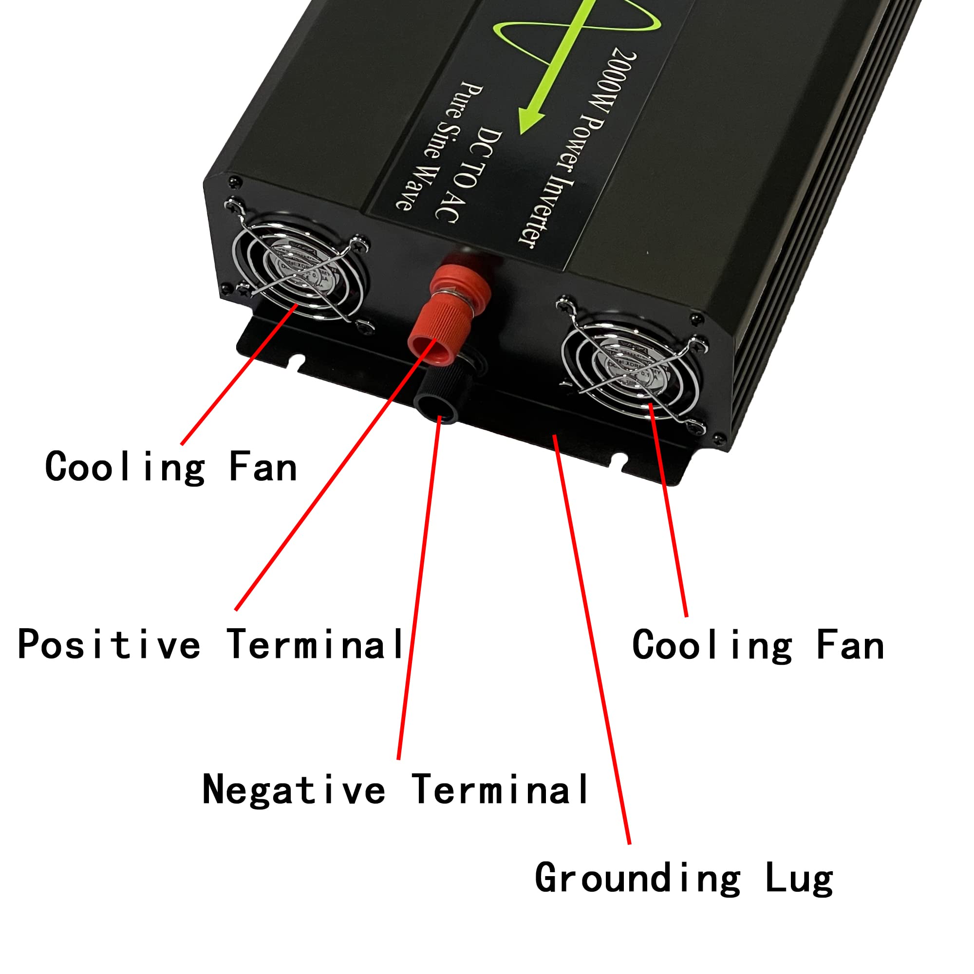 KRXNY 2000W Off Grid Pure Sine Wave Power Inverter 48V DC to 120V AC 60HZ with LCD Display USB Port
