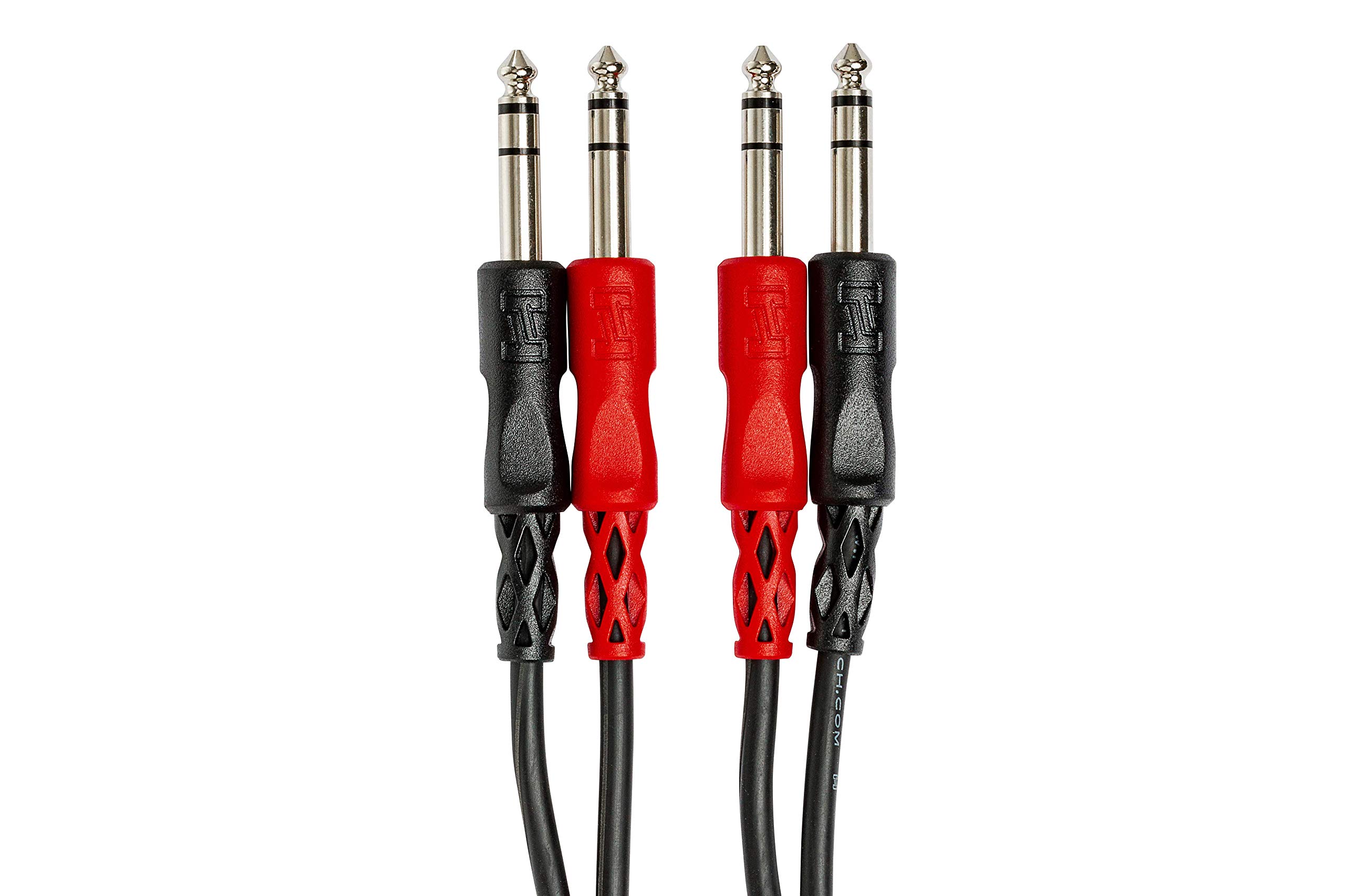 HOSA CSS-204 Dual 1/4" TRS to Dual 1/4" TRS Stereo Interconnect Cable, 4 Meters & CMP-159 3.5 mm TRS to Dual 1/4" TS Stereo Breakout Cable, 10 Feet