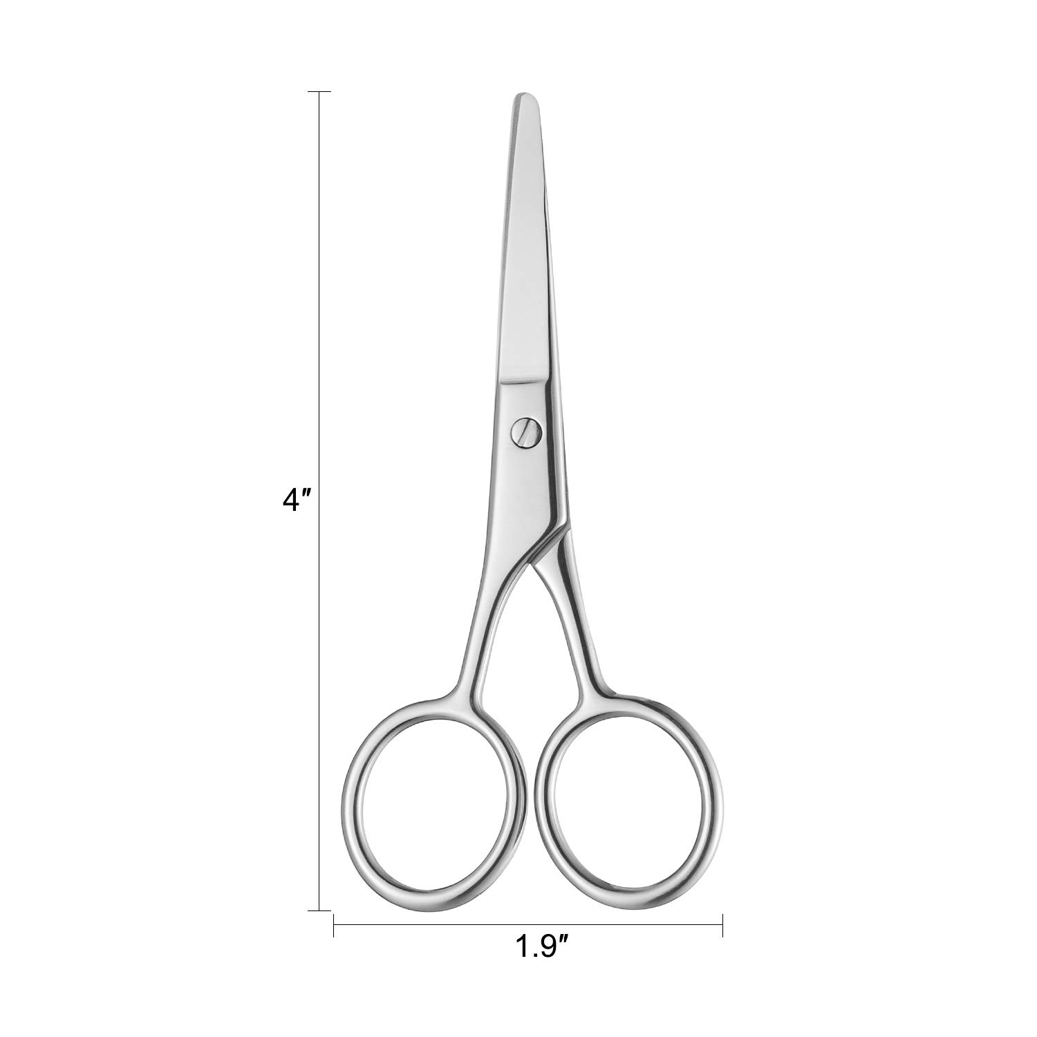 HAWATOUR Beard Scissors, Stainless Steel Scissors for Beard, Mustache, Eyebrow, Nose Hair