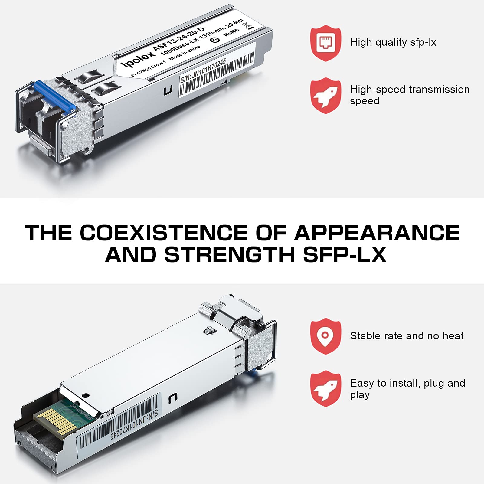 Pack of 2, USB3.0 to SFP Gigabit Ethernet Adapter, with a 1.25G SFP Module, 20-km