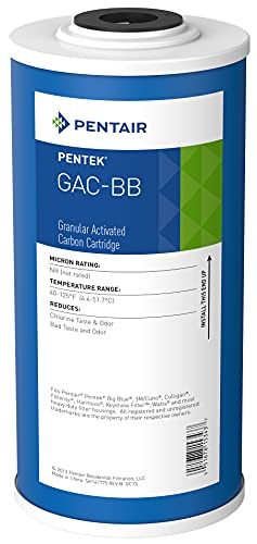 Pentair Pentek GAC-BB Big Blue Carbon Water Filter, 10-Inch, Whole House Heavy Duty Granular Activated Carbon (GAC) Replacement Cartridge, 10" x 4.5"