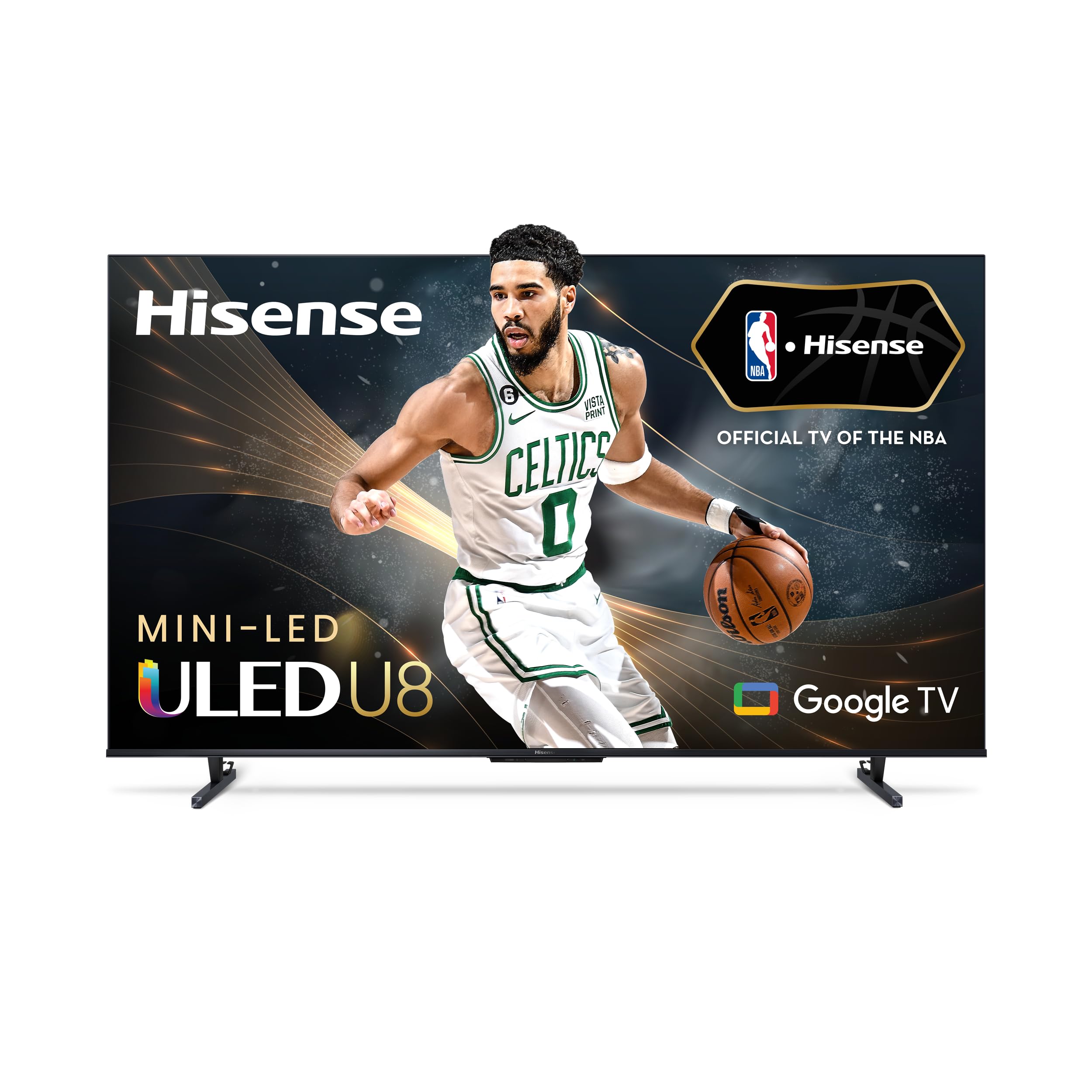 Hisense 55-Inch Class U8 Series Mini-LED ULED 4K UHD Google Smart TV (55U8K, 2023 Model) HS214 2.1ch Sound Bar with Built-in Subwoofer (108W) Bundle