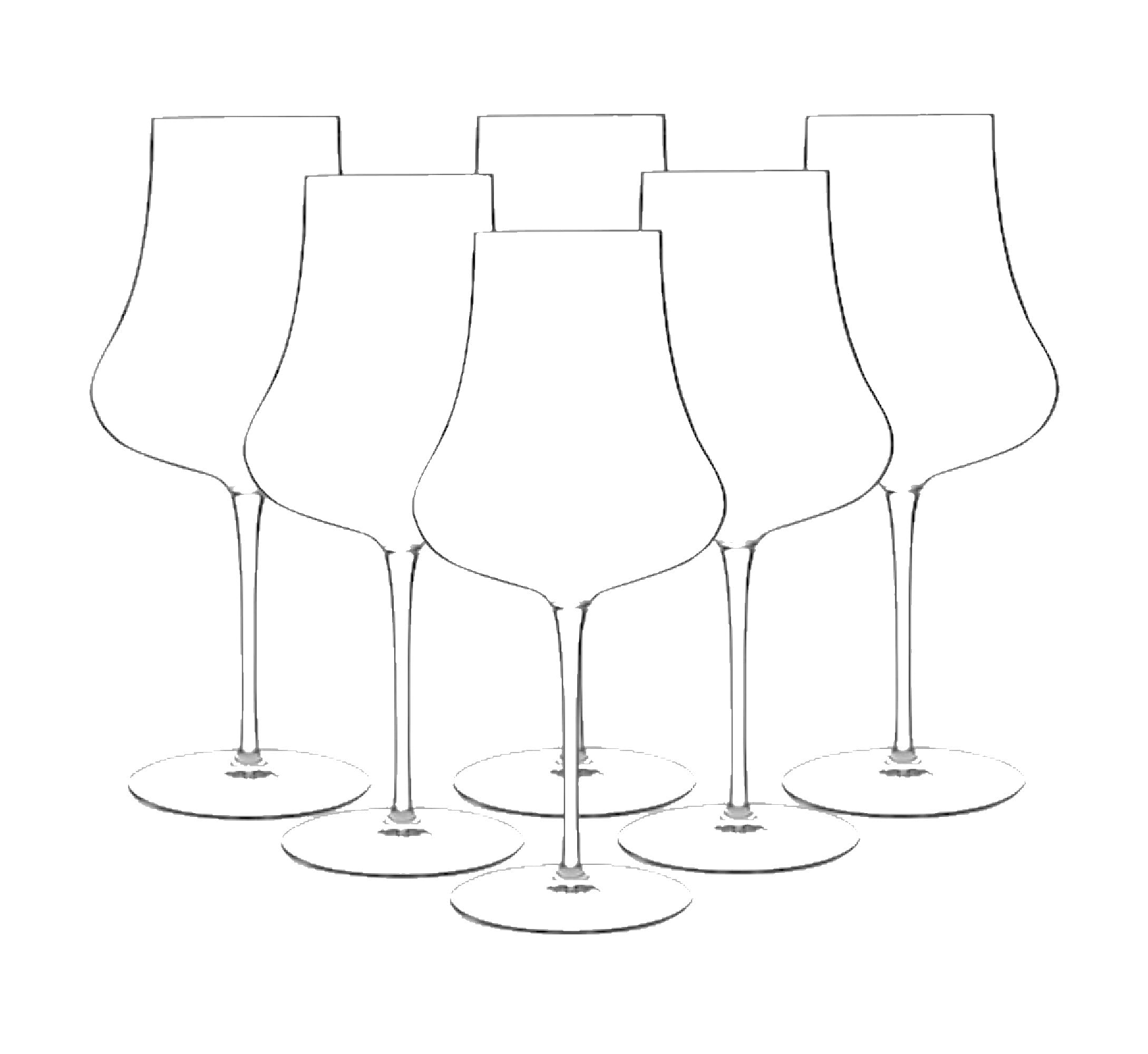Luigi Bormioli Tentazioni Set Of 6 Bordeaux 22.75 Oz. Wine Glasses, Crystal SON-hyx Glass, With Titanium Reinforced Stems, A Decanter on a Stem, Dishwasher Safe, Made In Italy.