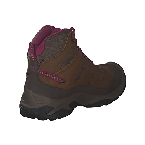 KEEN Women's Circadia Mid Height Comfortable Waterproof Hiking Boots, Syrup/Boysenberry, 12