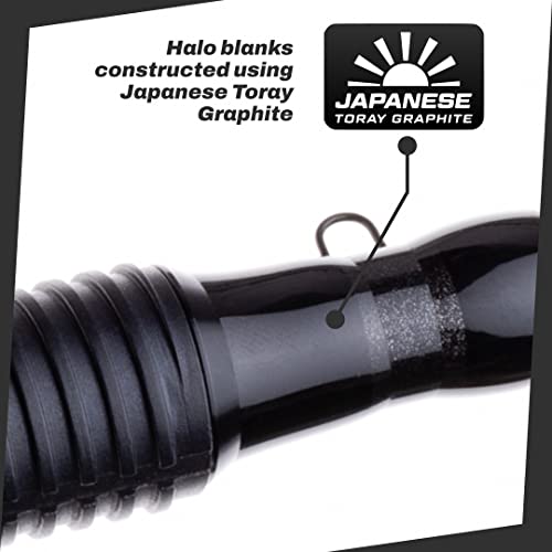 Halo Fishing Scott Canterbury Series Fishing Rod, Casting Rod, 7'3" Medium Heavy, Black