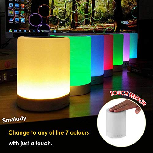 Portable Night Light Bluetooth Speaker Dimmable Warm Light & Multi-Color Changing Bedside Lamp Portable Speaker Birthday Gift for Friends, Teens, Kids, Women and Men, (Modela)