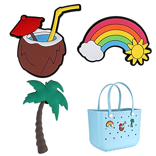 Matalde Rubber Beach Bag Accessories Charms - 3" Beach Charm Accessories for Rubber Beach Totes with 0.5'' dia Holes