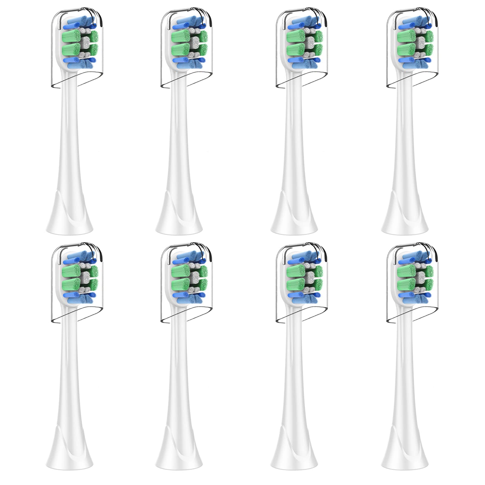 Replacement Toothbrush Heads for Philips Sonicare Replacement Heads, Electric Brush Head Compatible with Sonic Care DiamondClean ProtectiveClean for HX 3x/6x/9x with Hygienic Cap, 8 Pack