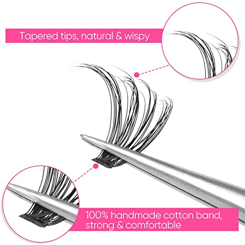 Individual Lashes 240 pcs Lash Clusters D Curl 30D 40D 0.07 11-16mm Mixed Length Clusters Lashes DIY Eyelash Extensions Kit at Home by EYDEVRO(30D 40D-0.07D,11-16MIX), 1.0 Count