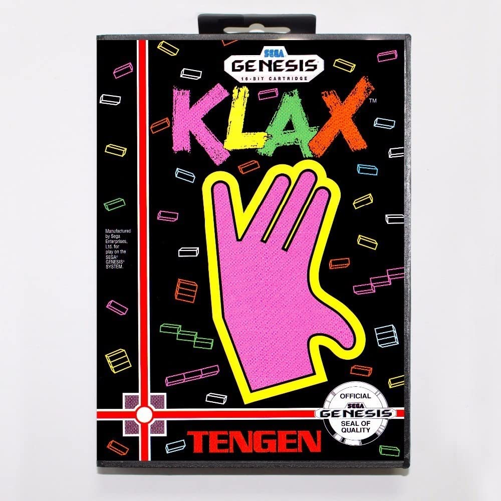 Klax Game Cartridge 16 Bit MD Game Card With Retail Box For Sega Mega Drive For Genesis (Black)
