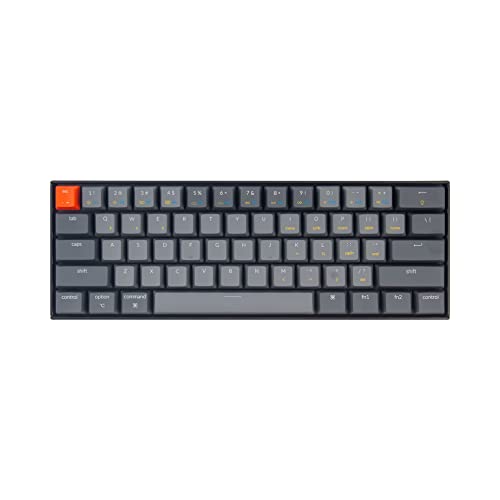 Keychron K12 60% Layout Hot-swappable Bluetooth Wireless/Wired Mechanical Keyboard with Optical Red Switch, Compact 61 Keys White LED Backlit Keyboard Compatible with Mac Windows