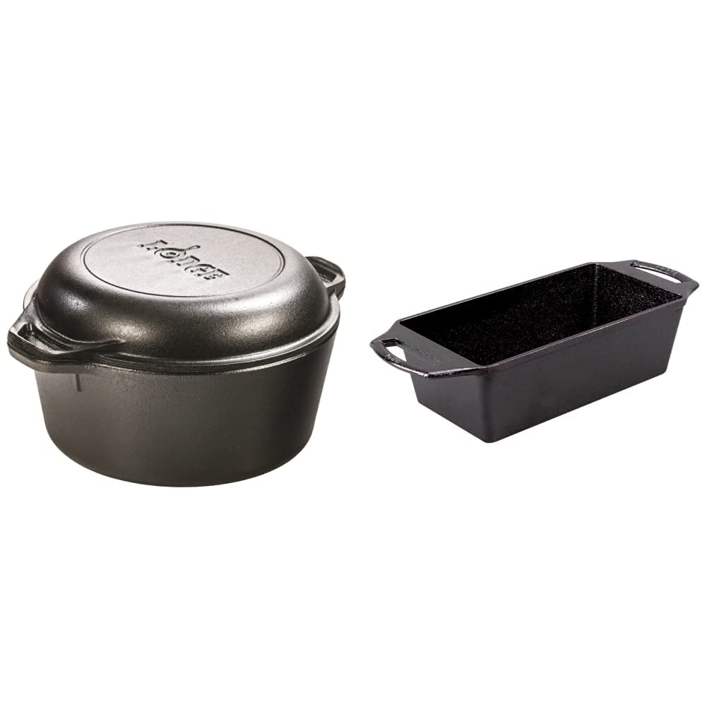 Lodge Cast Iron Serving Pot and Loaf Pan Bundle
