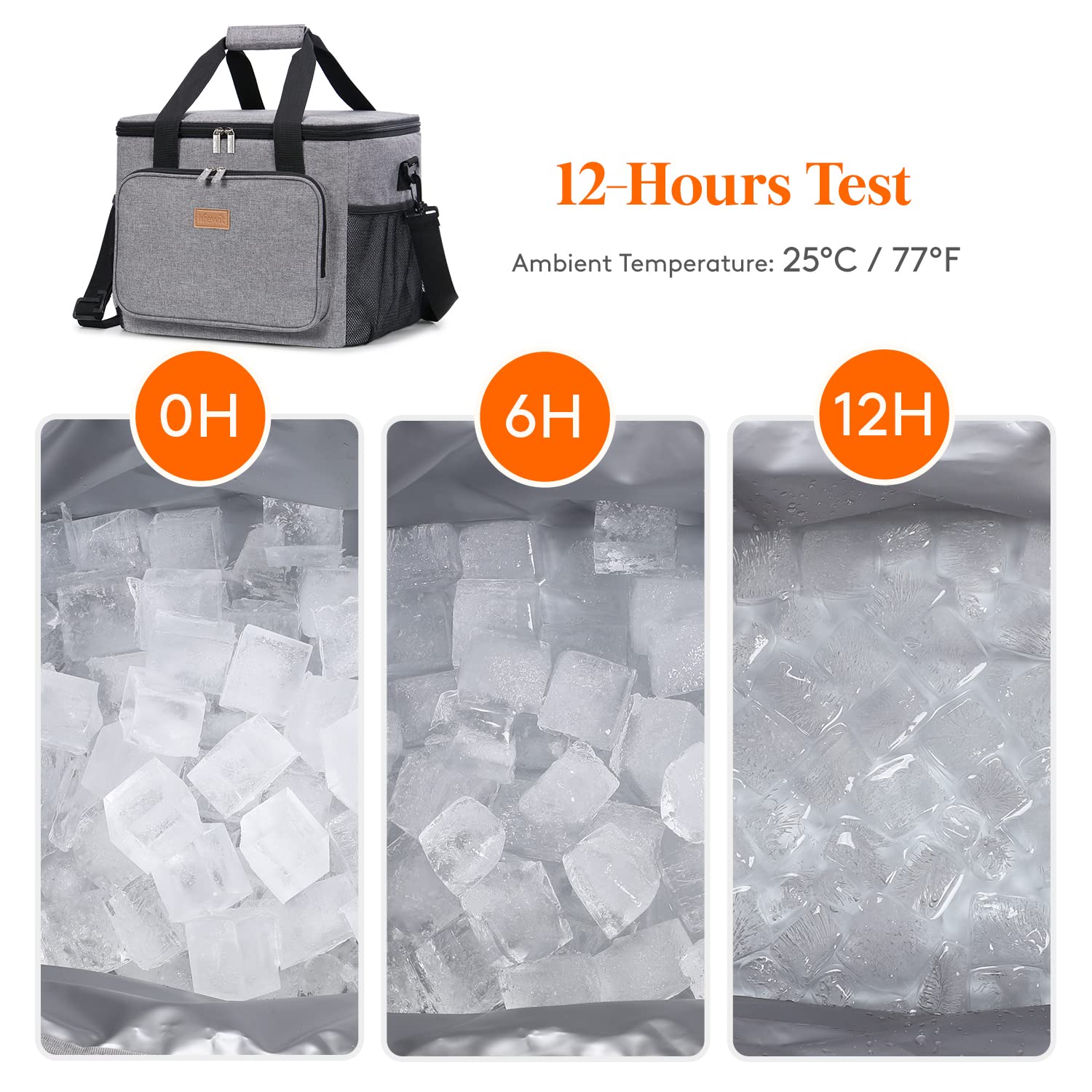 Lifewit 20L Cooler Bag, Bundle with 24L Lunch Bag, Grey