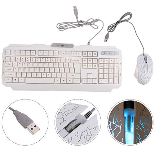 Mobestech Typewriter Keyboard Computer Keyboard Wired Wired Keyboard and Computer Keyboard Set Gaming Keyboard Keyboard Combo Combo White PC Accesories Laptop Accessories
