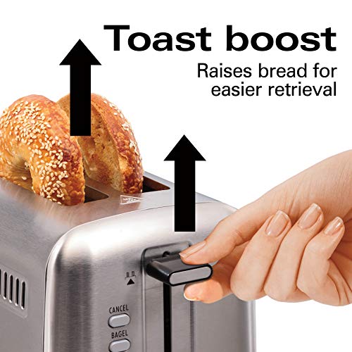 Hamilton Beach Professional Professional 2 Slice Toaster, with Bagel, Defrost & Reheat Settings, Stainless Steel (22990)