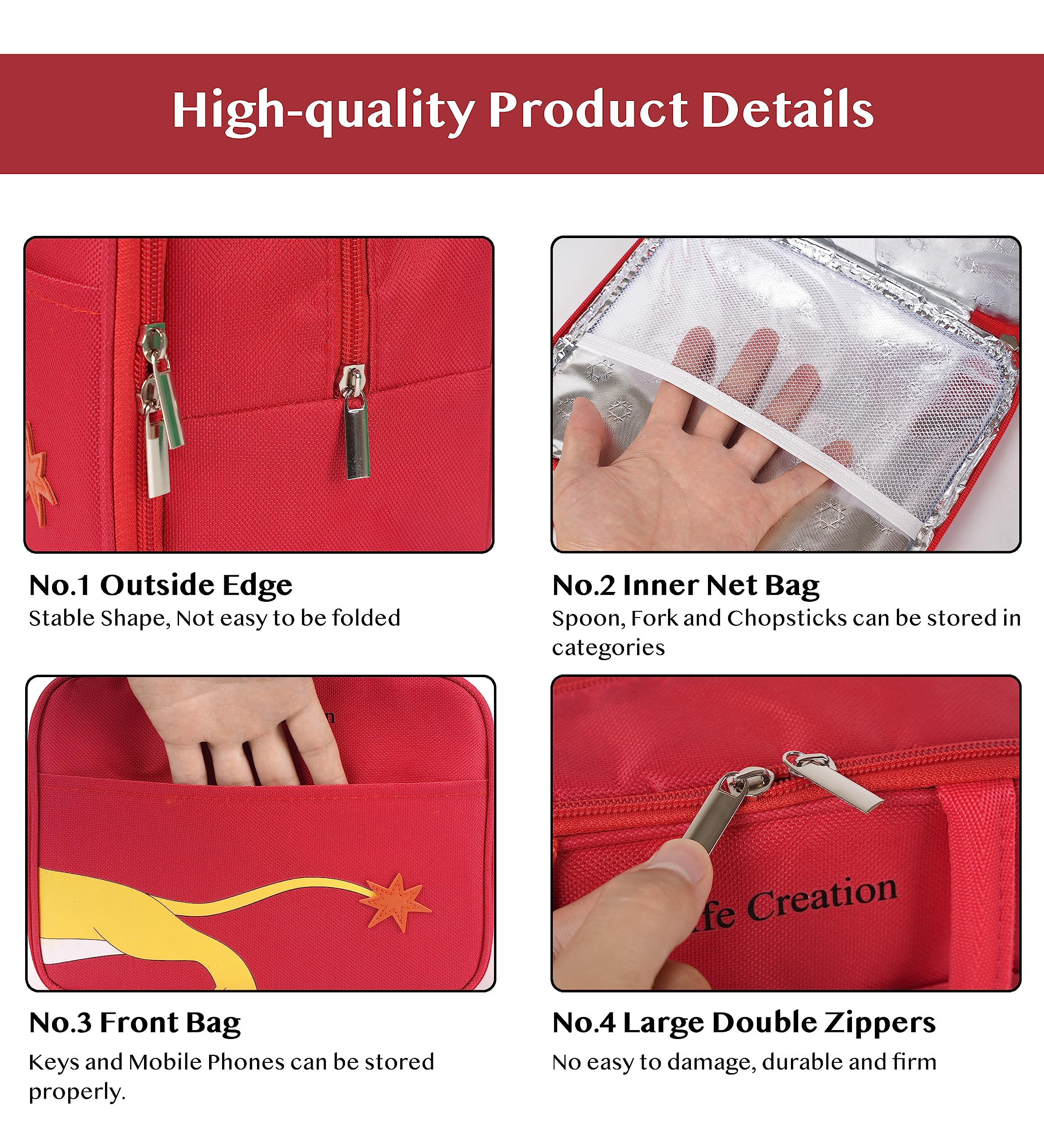 Insulated Lunch Box Bag for Kids, Reusable Durable Lightweight Lunch Bag for Girls Boys, Keep Food Cold/Warm, Lion