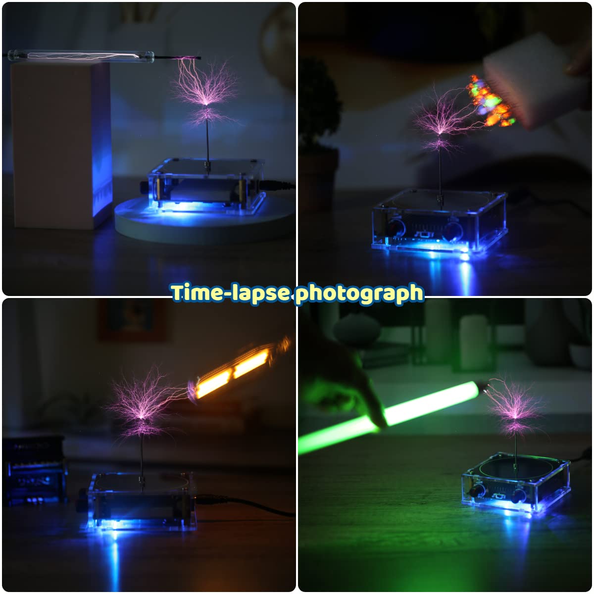 Joytech Mini Bluetooth Music Tesla Coil Arc Plasma Loudspeaker Wireless Transmission Experiment Desktop Toy Model SSTC SS14