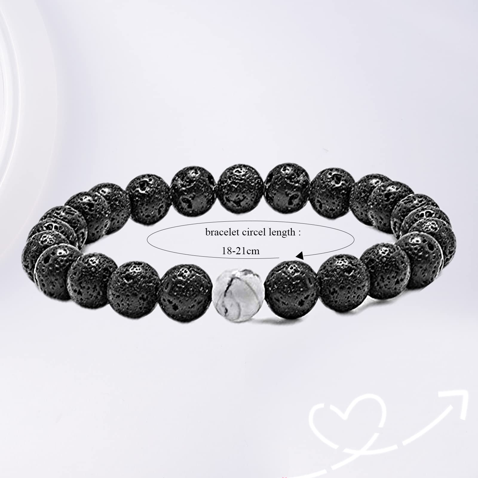 MAGIDOVE 6PCS Chakra Bracelet 8mm Black Obsidian & Tiger Eye Healing Crystal Stone Stretch Bracelets