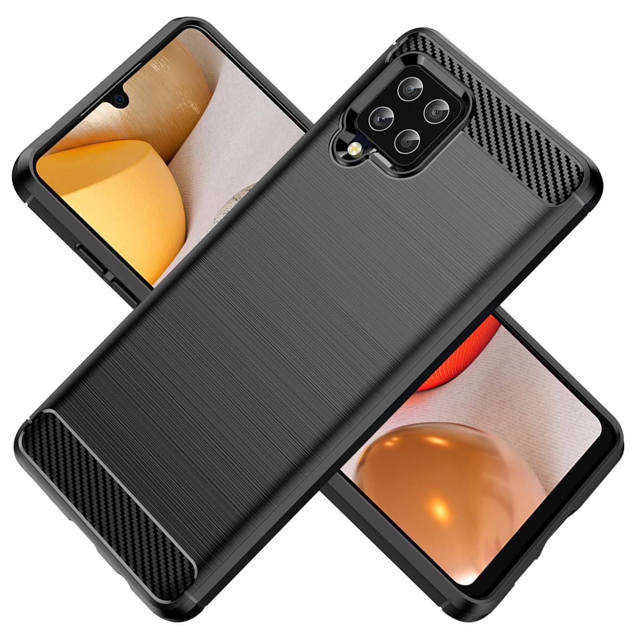 KOARWVC Phone Case for Galaxy A42 5G Case, Samsung M42 5G SM-A426U, Carbon Fiber Shockproof Rugged Shield Soft TPU Back Cover Cases for Samsung Galaxy A42 (Black)
