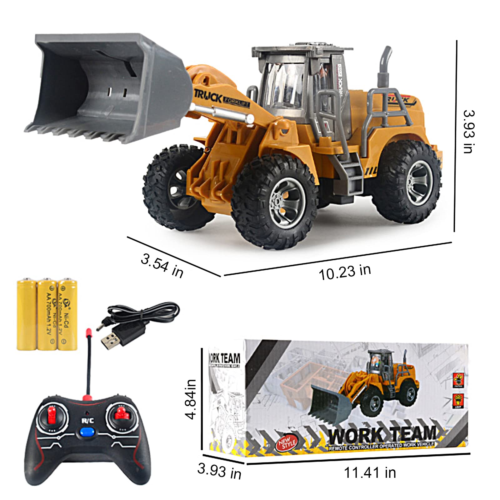 OFFKITSLY Remote Control Bulldozer Full Functional RC Front Loader Tractor Construction Vehicles Toy Trucks for Boys Gift…