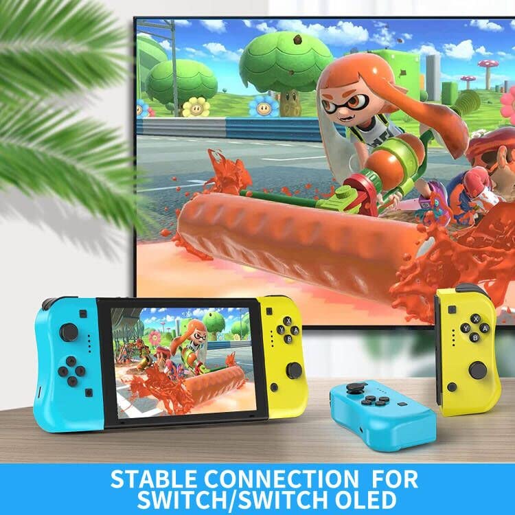 JAMSWALL Joy Con Controller Compatible for Switch, Wireless Controllers Compatible for Switch Lite, Replacement Compatible for Switch Joy Pad, Motion Control, Yellow and Blue with Grip, Blue&Yellow