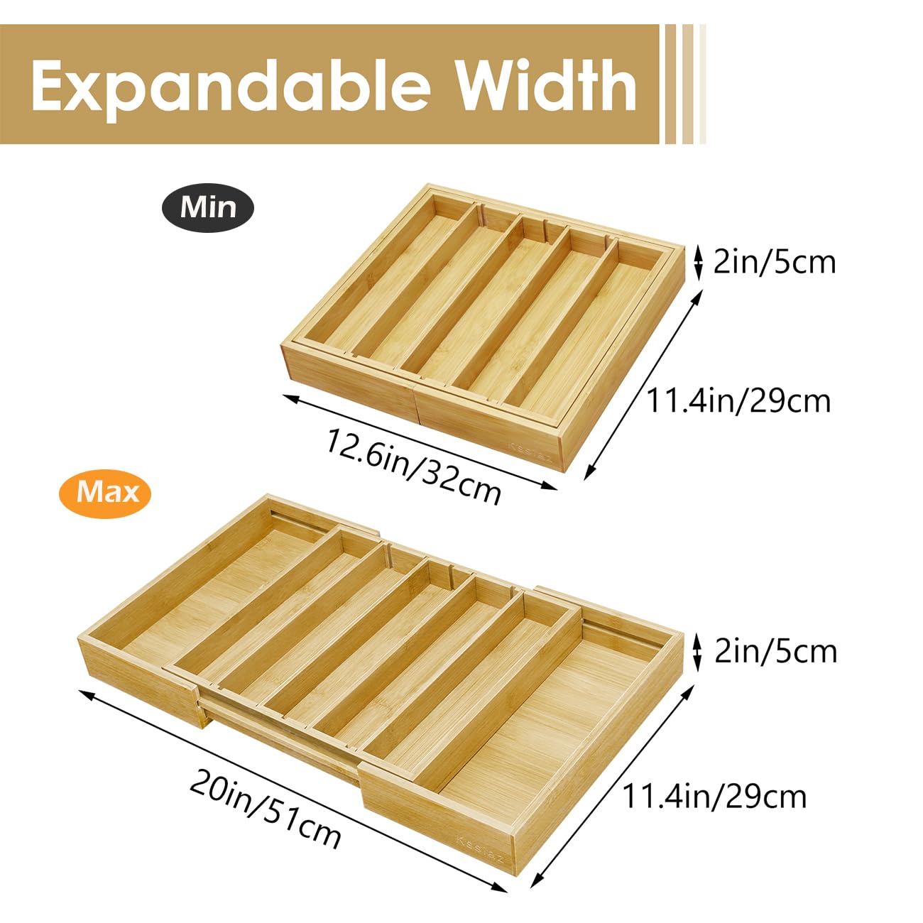 Kssiaz Coffee Pod Holder Drawer, Bamboo K Cup Holder Compatible with Nespresso Vertuo Capsules, 25-45 K Cup Drawer Organizer for Coffee Station Home Office and Kitchen (Bamboo)