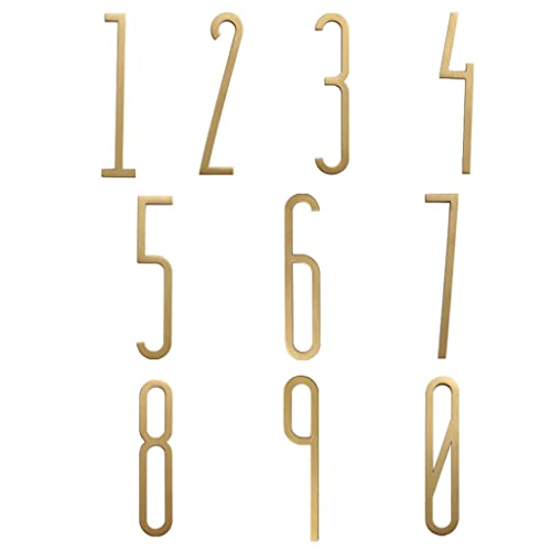 Retro Brass Digital Letter, Self-adhesive House Number Door Sign, DIY Wall Decoration Of Home Hotel Room, Metal Numbers, 1pcs (Color : Digit-3)