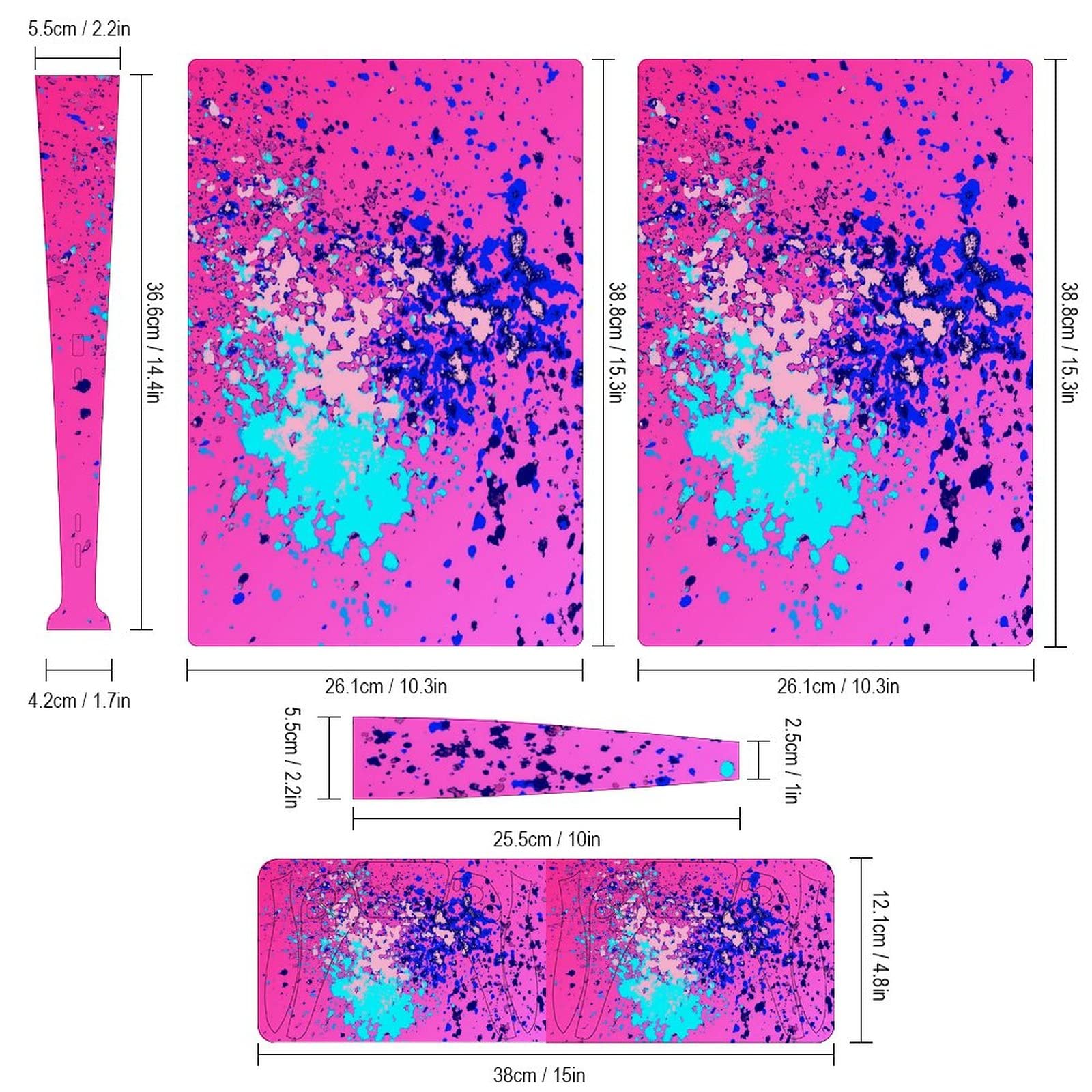 Neon Explosion Paint Splatter Full Protective Skin Cover Design Wrap Decal Sticker Compatible with PS5 Digital Edition Console and Controller