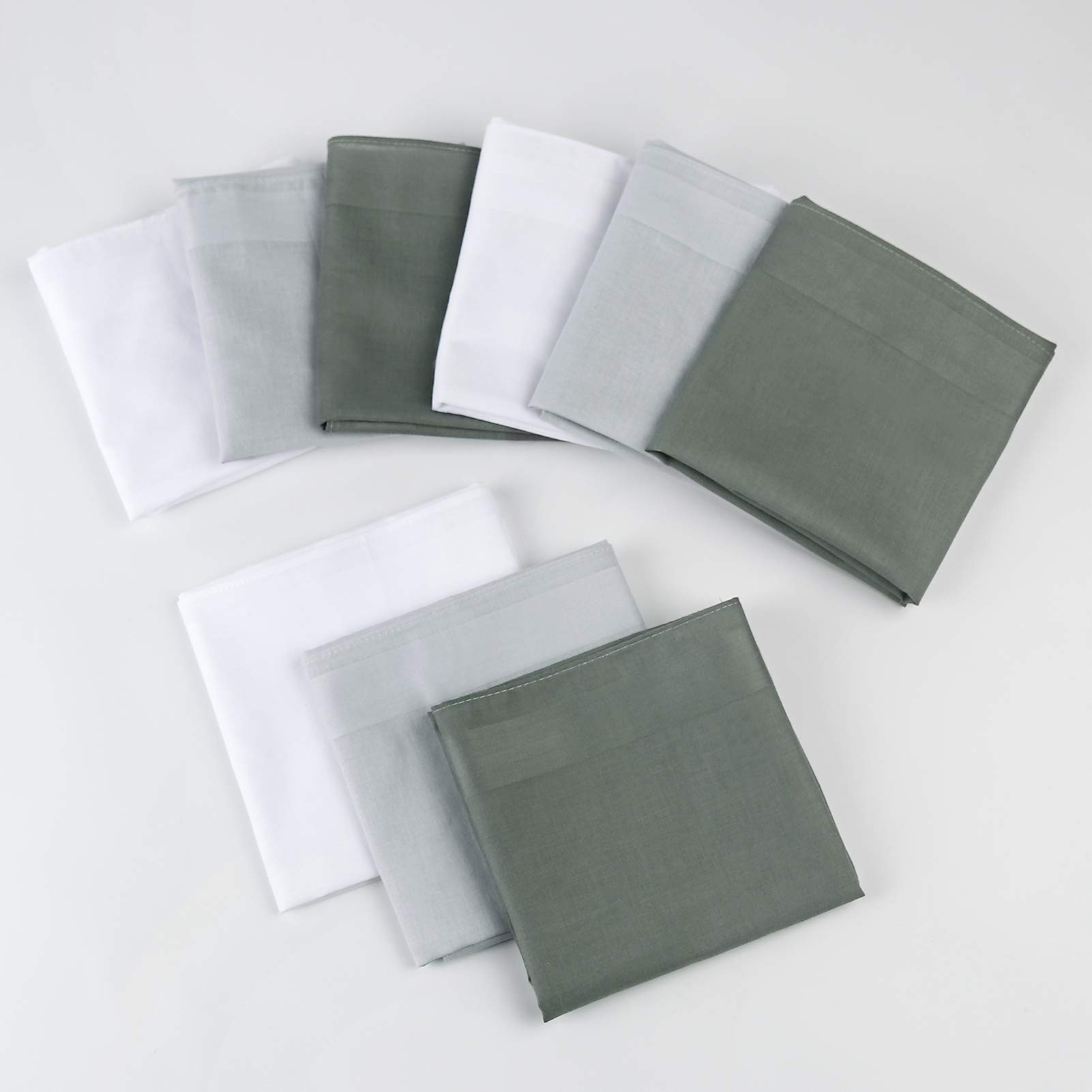 HOULIFE 100% Cotton Women's Men's Handkerchiefs, Solid Stripe Handkerchiefs for Men & Women Soft Cotton Hankies 15.7x15.7 β