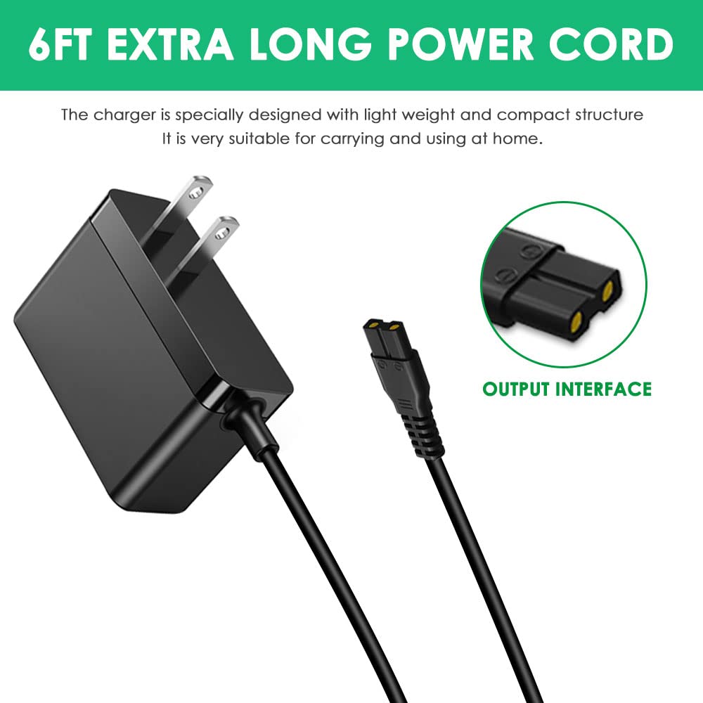 Mrgru Replacement Charger for 1614563 Compatible with Bissell SpinWave Cordless Hard Mop 2307 2315 23158 23159 2315A Power Cord Supply