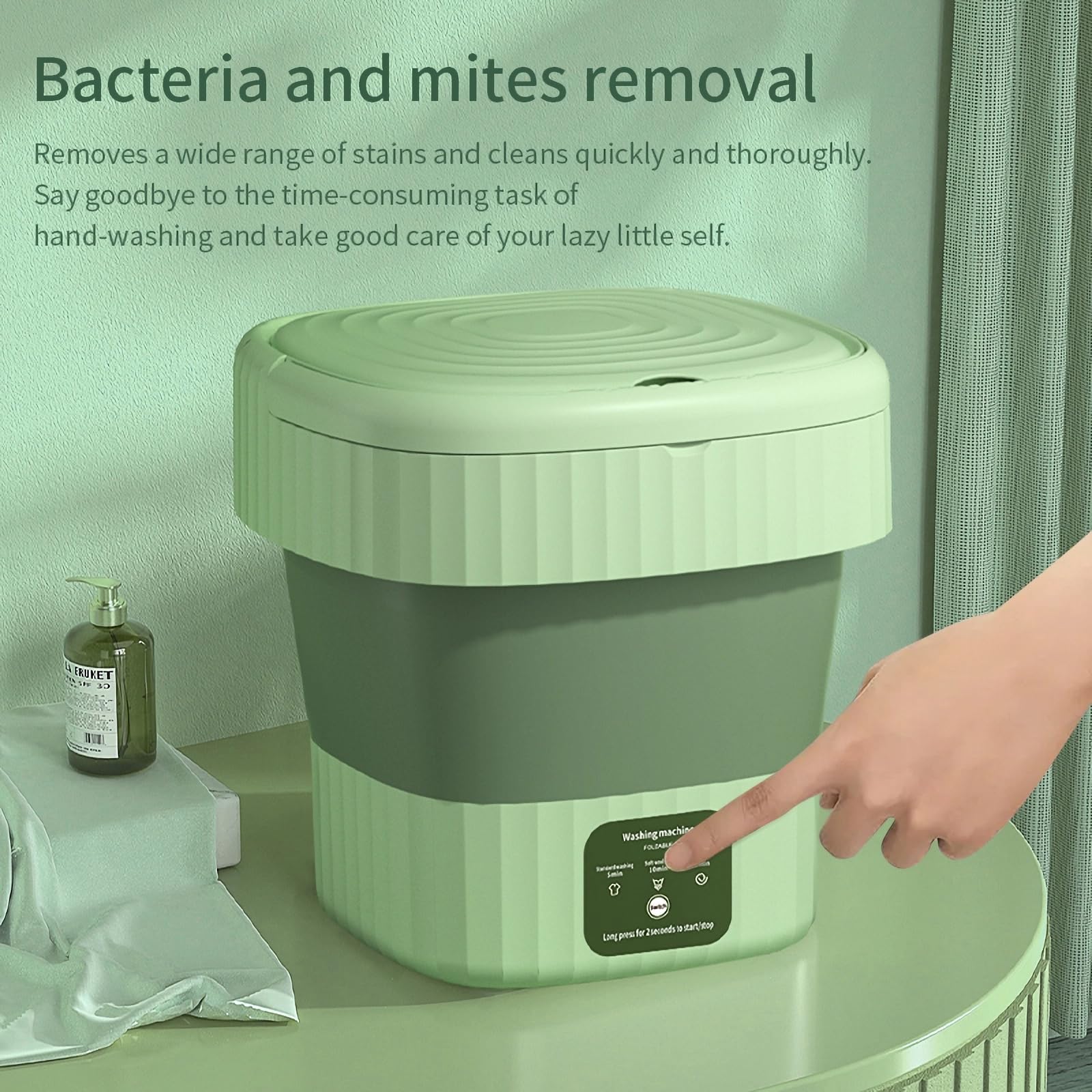 Portable Washing Machine, 10L Upgraded Foldable Mini Washer with 3 Intelligent Cleaning Modes, Folding Cloth Cleaner for Travel,Camping,Dorm,Socks,Underwear