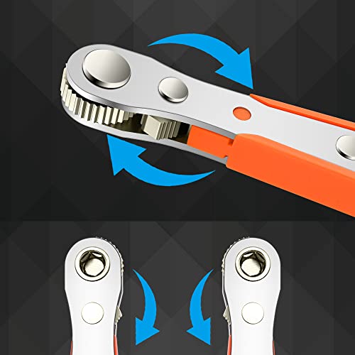 OSDUE Mini Ratchet Wrench,Right Angle Phillips Magnetic Screwdriver for Tight Spaces with 1/4" Drive High Torque Offset Reversible Mini Ratchet Offset Screwdriver for Tight Areas (1 Pc Ratchet Wrench)