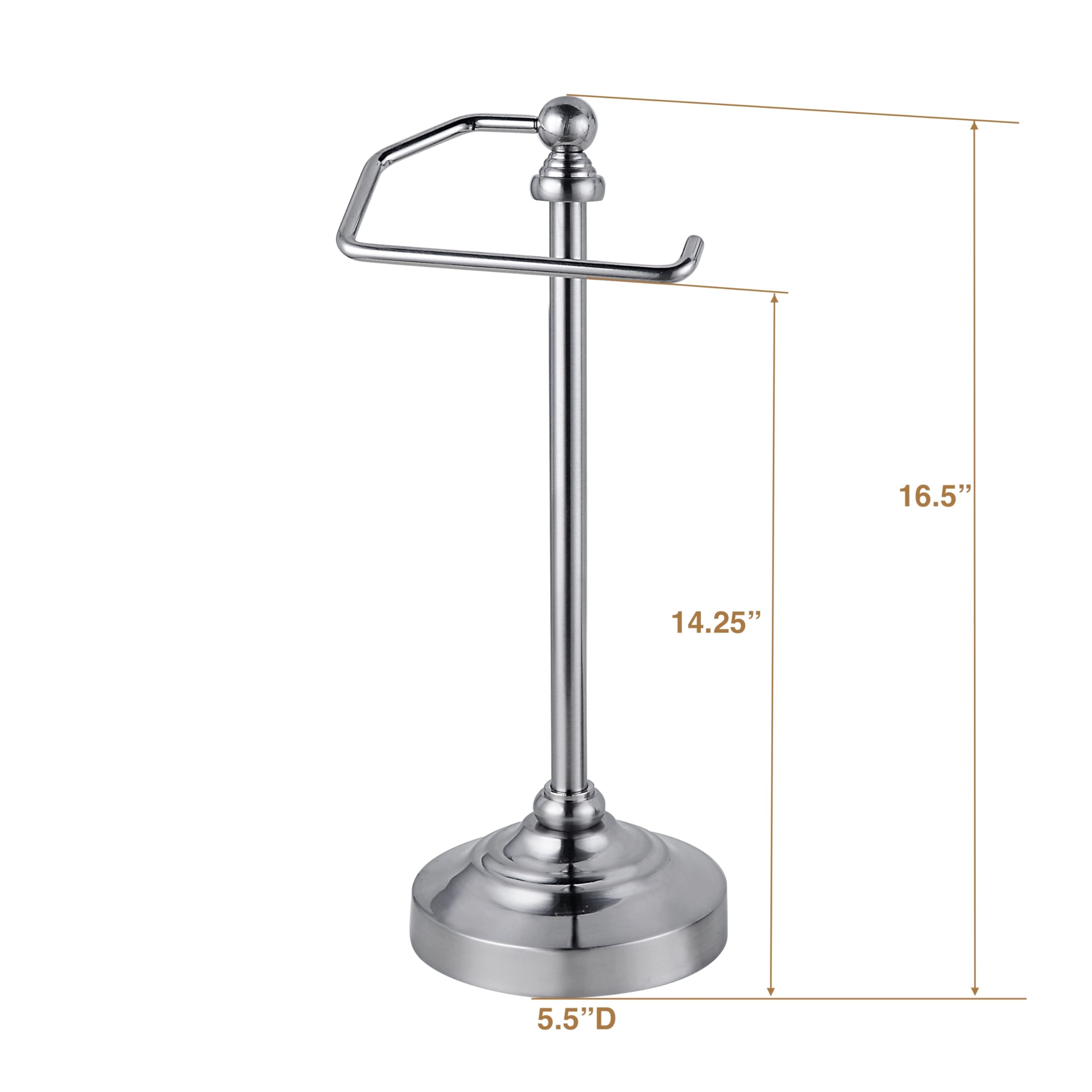 SunnyPoint Deluxe Free Standing Heavy Weighted Countertop Fingertip Towel Holder Stand (Satin Nickle)