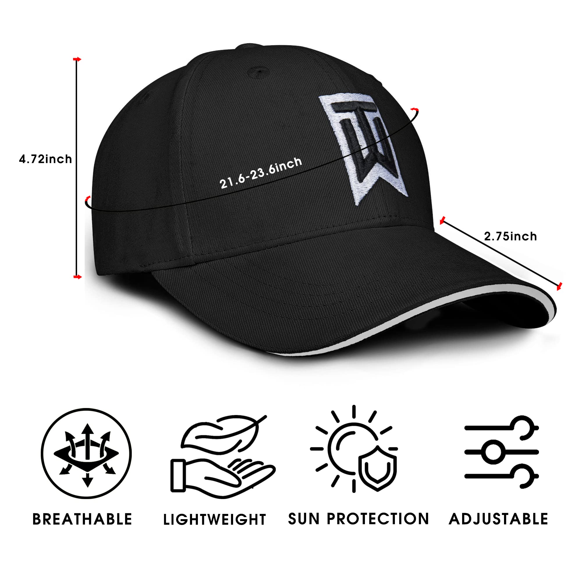 LHSCVJSEKL Classic Embroidered Logo Golf Hat Adjustable Baseball Cap Fans Baseball Hat for Men Women Black