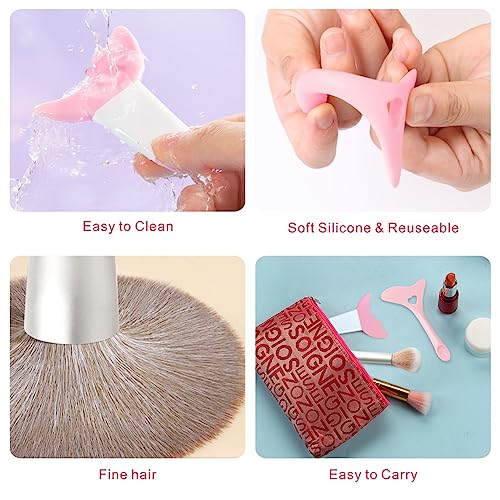 Idefair Eyeliner Stencils 2Pcs Reusable Silicone Eyeliner Eyeshadow Tool Applicators Guide Quick Eyeliner Stencils for Eyes Wing Multifunctional Mascara Shield Eye Makeup Lipstick Tool Brushes(Pink)